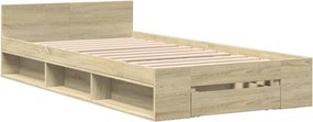 Rám postele se zásuvkou dub sonoma 75 x 190 cm kompozitní dřevo 3280806