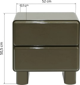Noční stolek Lagos 52 cm šedozelený