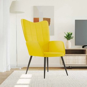 Relaxační židle hořčicově žlutá textil 327948