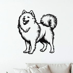 dřevo života Dřevěný obraz psa SAMOJED Zvolte rozměr (cm): 54x60, Zvolte barvu dekoru: Černá