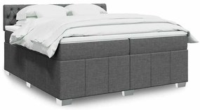 Box spring postel s matrací tmavě šedá 200x200 cm textil 3287183