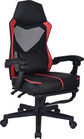 XXXLutz HERNÍ ŽIDLE, vzhled kůže, síťovina, červená, černá Carryhome - Herní židle - 000788008702