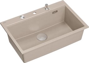 Béžový kuchyňský granitový dřez QUADRON Marc 110 s příslušenstvím bez baterie