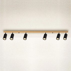 Brilagi - Bodové svítidlo SELE 6xGU10/30W/230V černá/dekor dubu
