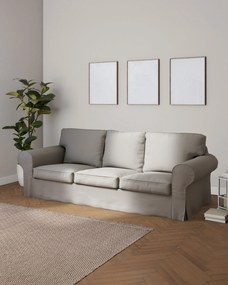 Potah na pohovku IKEA Ektorp 3-místná, rozkládací STARÝ MODEL PIXBO barva šedá látka pletený vzor