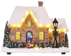 Emos Vánoční zasněžený LED domek 20,5cm 3xAA WW