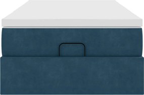Osmanský rám postele s matrací tmavě modrá 100x200cm samet 3311169