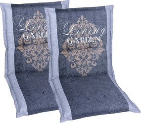 Go-De Textil Podsedák Living Garden, 1 kus / 2 kusy (nízká opěrka, šedá)