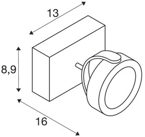 SLV 1000128 Kalu, bílá LED bodovka, 1x10W 60° LED 3000K, výška 16,5cm