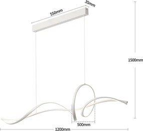 Brilagi - LED Stmív. lustr na lanku SIGNATURE LED/55W/230V 120x23 cm bílá + DO