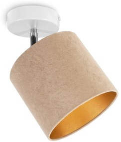 Bodové svítidlo Mediolan, 1x béžové/zlaté textilní stínítko, (výběr ze 2 barev konstrukce - možnost polohování)