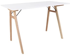 Designový psací stůl Carmen, bílý / přírodní