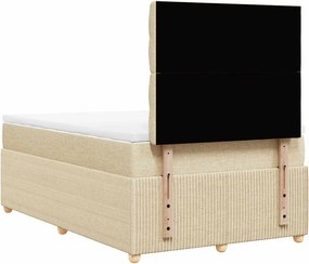 Box spring postel s matrací krémová 120x190 cm textil 3292007