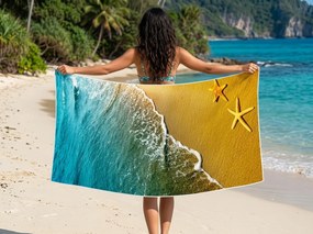Rychleschnoucí XL plážová osuška SOLMARE barevná 100 x 180 cm, 100% mikrovlákno