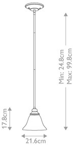 Hinkley HK-CELLO-P-A - Lustr na tyči CELLO 1xE27/60W/230V