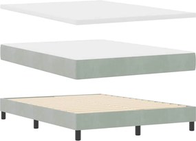 Postel s boxspringem s čelo Světle šedá 200 x 160 cm samet 3341420