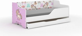 Wooden Toys Dětská postel LILU 160x80 RŮŽOVÝ JEDNOROŽEC – sada