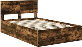 Rám postele s čelo Kouřový dub 120 x 190 cm Kompozitní dřevo 3408687