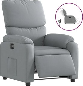 Elektrické polohovací křeslo světle šedé textil 3204800