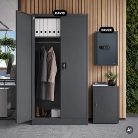 Skříňka na klíče elektronická s vhozem a kódovým zámkem, na 133 klíčů, 430x665x130 mm: BRUCE