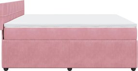 Box spring postel s matrací růžová 180x200 cm samet 3290111