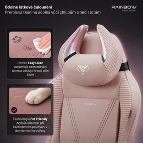 Růžová látková herní židle X-Horn 2.0 Rainbow Pink, Normal