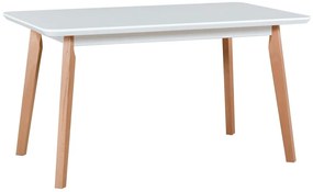 Jídelní stůl Owen Zvolte barvu nožek: Bílá, Barva horní desky stolu (dýha): Buk přirodní