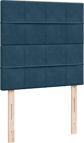 Box spring postel s matrací tmavě modrá 90x190 cm samet 3292218