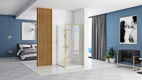 Rea Rapid, pevná stěna pro sprchový kout Rapid 100 x 195 cm, 6mm čiré sklo, zlatý matný profil, REA-K4706