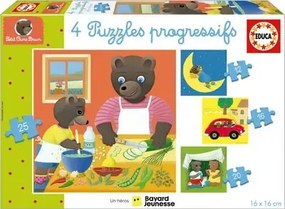 EDUCA Puzzle Petit Ours Brun 4v1 / (12  16  20  25 dílků) / od 5 let