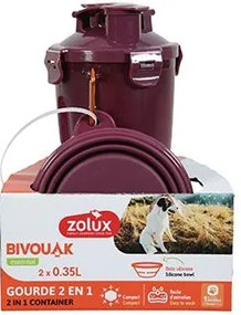 Zolux S.A.S. Lahev 2v1+ 2 misky BIVOUAK 2x350ml červená Zolux