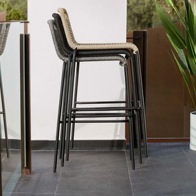 Černá pletená barová židle Kave Home Lambton 62 cm