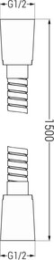 Mexen sprchová hadice 150 cm, černá - 79460-70