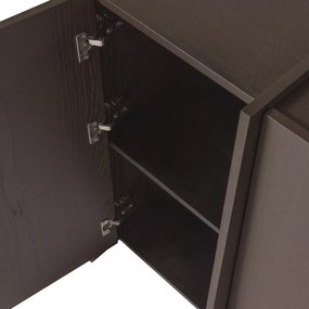 Tmavě hnědá skříňka v dekoru jasanu 102x140x44 cm Brock – WOOOD