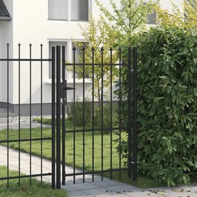Zahradní branka s hroty ocelová 1 x 1,5 m černá 146034