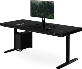 Elektrický psací stůl sit-stand se zásuvkou a bezdrátovou nabíječkou Qi černý, 1600 mm: ELLIS