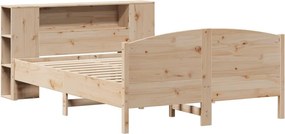 Postel s knihovnou bez matrace 135 x 190 cm masivní borovice 3323074