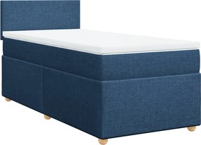 Box spring postel s matrací modrá 90x200 cm textil 3286562