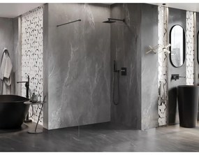 Mexen Lunar, sprchová stěna pravá 90 x 200 cm, průhledná 8 mm, grafitová, 830-090-000-95-00-P