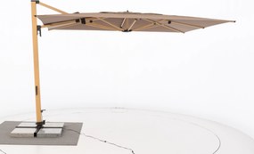 Doppler ALU WOOD XL 4x3 m - výkyvný zahradní slunečník s boční tyčí - Rozbalené zboží (S325)