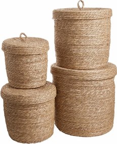 RUSH ROPE Koš kulatý s víkem 30 cm