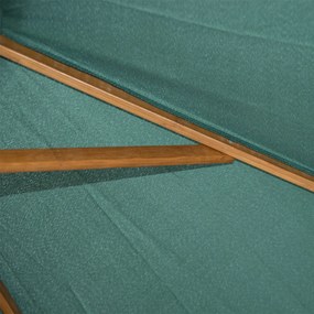 Dřevěný sluneční slunečník Outsunny 2,5m Tmavě zelený