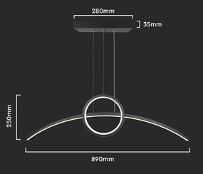 LED Solution Černé závěsné LED svítidlo designové 89cm 30W 6933