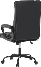 Autronic Židle kancelářská, černá ekokůže, kovový kříž KA-Y386 BK