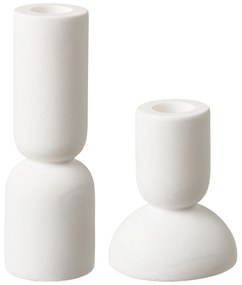House Nordic Set dvou svícnů CANDLE HOLDER bílý