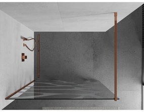 Mexen Kioto sprchová zástěna 120x200 cm 8 mm, růžové zlato, bílý vzor, 800-120-101-60-97