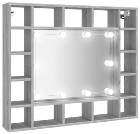 Petromila Zrcadlová skříňka s LED šedá sonoma 91 x 15 x 76,5 cm