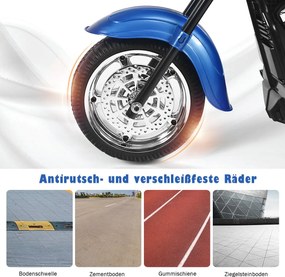 Costway 6 V elektrický motocykl s nastavitelnými světlomety motocykl modrá +