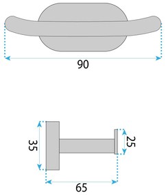 Rea Til, 2-háček na ručníky, chromová, REA-88022