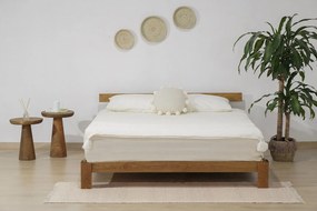 Dřevěná postel v dekoru ořechu MSM Eko Berlin, 100x200